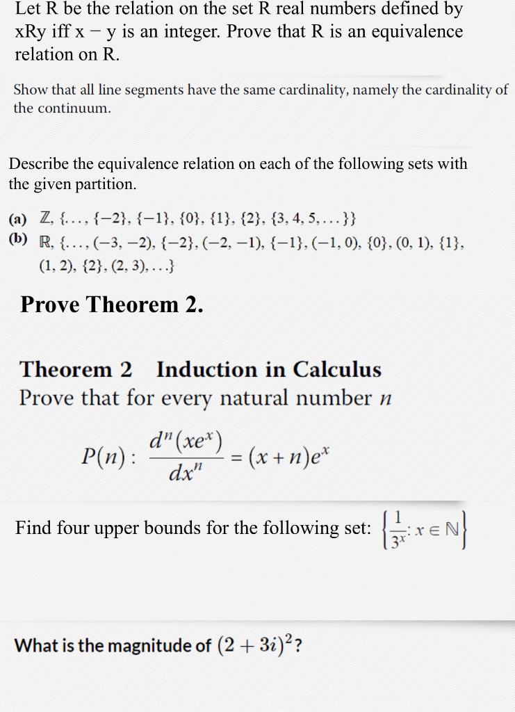 Solved Let R be the relation on the set R real numbers | Chegg.com