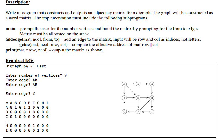 Solved Description: Write a program that constructs and | Chegg.com