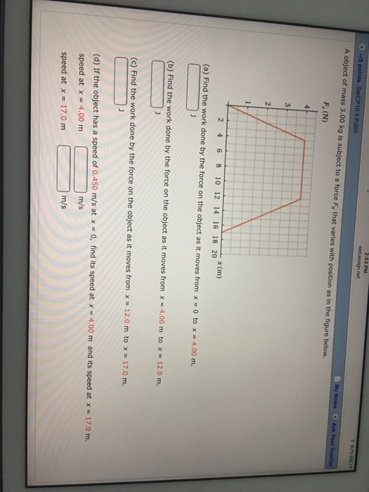 Solved 2 53 PM O-5 points sercp10 5.Po60 A object of mass | Chegg.com
