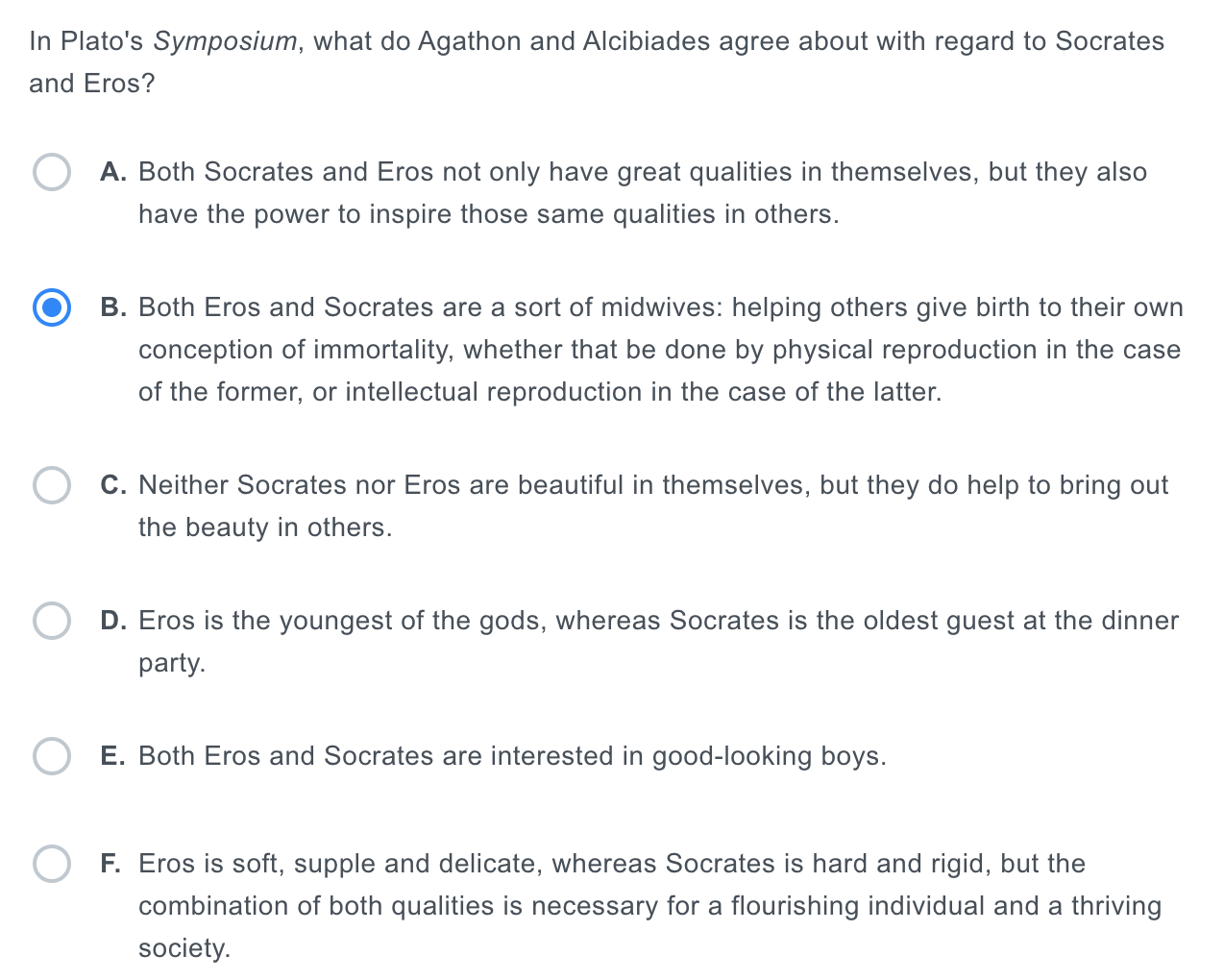 In Plato's Symposium, what do Agathon and Alcibiades | Chegg.com