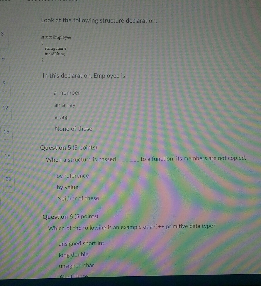 Solved Look At The Following Structure Declaration з 1