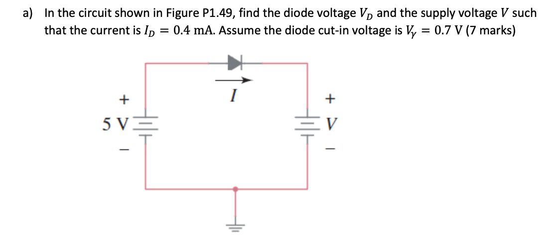 Solved a) In the circuit shown in Figure P1.49, find the | Chegg.com