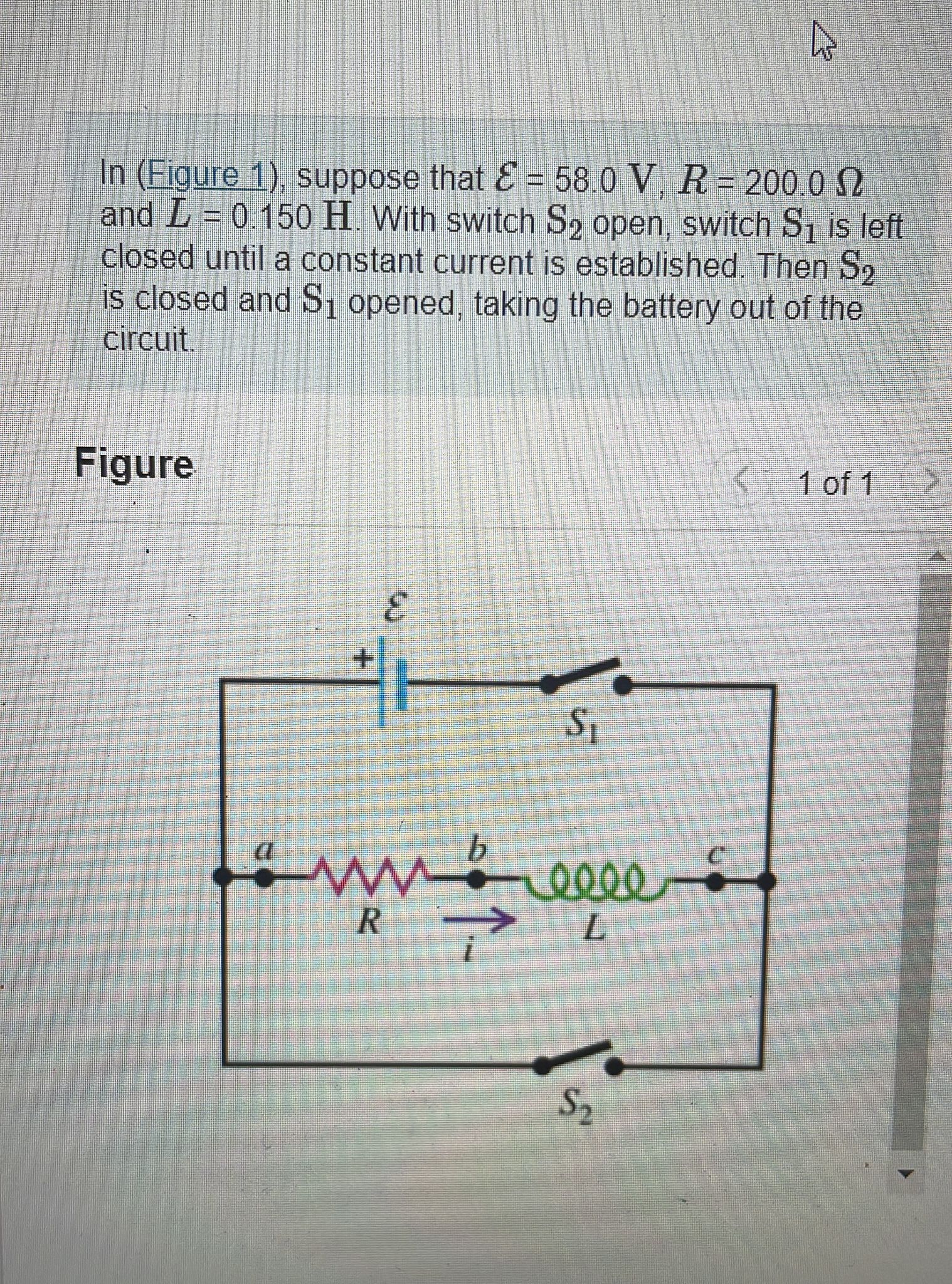 Solved a) What is the initial current in the resistor, just | Chegg.com