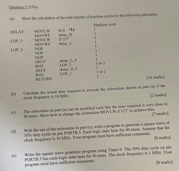 Solved A Show The Calculation Of The Total Number Of Chegg