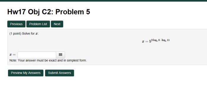 Solved Hw17 Obj C2: Problem 5 Previous Problem List Next (1 | Chegg.com