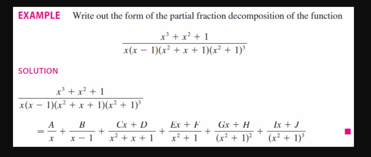 Solved Write out the form of the partial fraction | Chegg.com