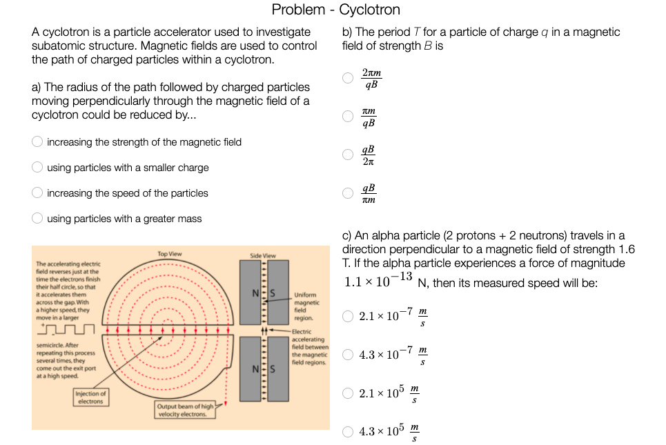 Solved Problem - Cyclotron A cyclotron is a particle | Chegg.com