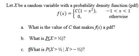 Solved Let X be a random variable with a probability density | Chegg.com