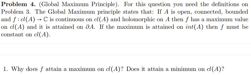 Solved Problem 4. (Global Maximum Principle). For this | Chegg.com