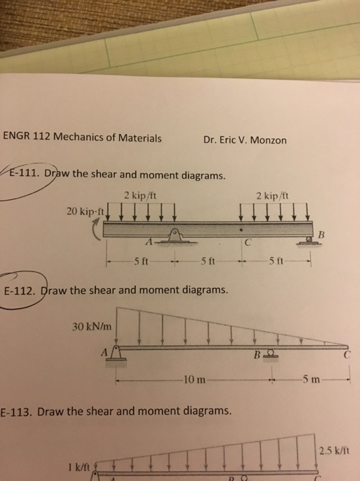 Solved ENGR 112 Mechanics of Materials Dr. Eric V. Monzon CE | Chegg.com