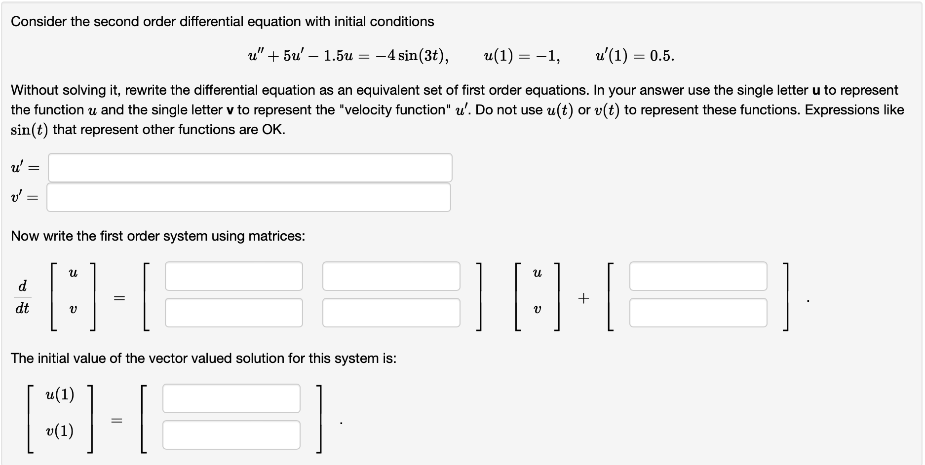 Solved Consider The Second Order Differential Equation With