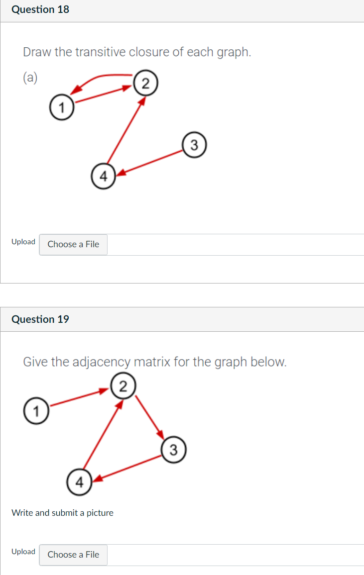 Solved Question 18 Draw the transitive closure of each | Chegg.com