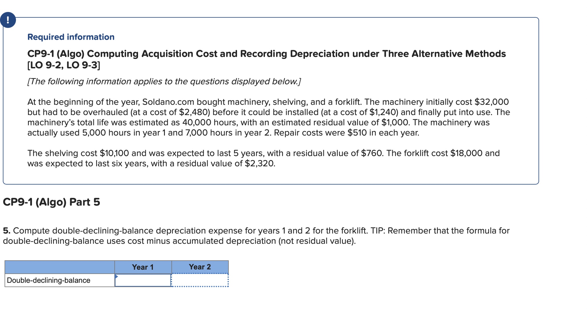 Solved !Required informationCP9-1 (Algo) ﻿Computing | Chegg.com
