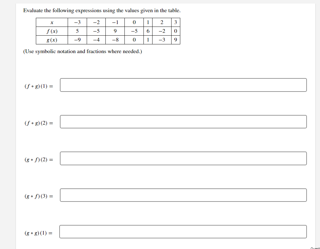 Solved Evaluate the following expressions using the values | Chegg.com
