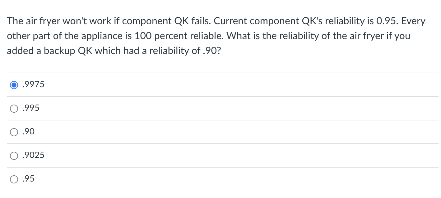The air fryer won't work if component QK fails. | Chegg.com The air fryer won't work if component QK fails. | Chegg.com