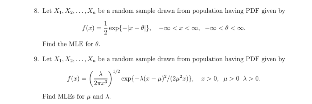 Solved I a) Let X1, X2, ..., X, be a random sample drawn | Chegg.com