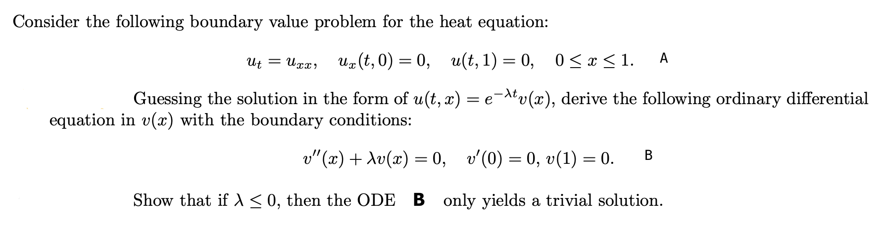 Consider the following boundary value problem for the | Chegg.com