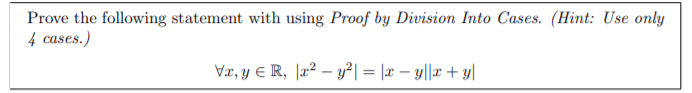 Solved Prove the following statement with using Proof by | Chegg.com