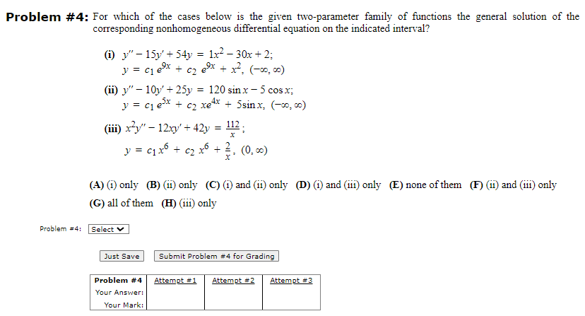 Solved blem \#4: For which of the cases below is the given | Chegg.com
