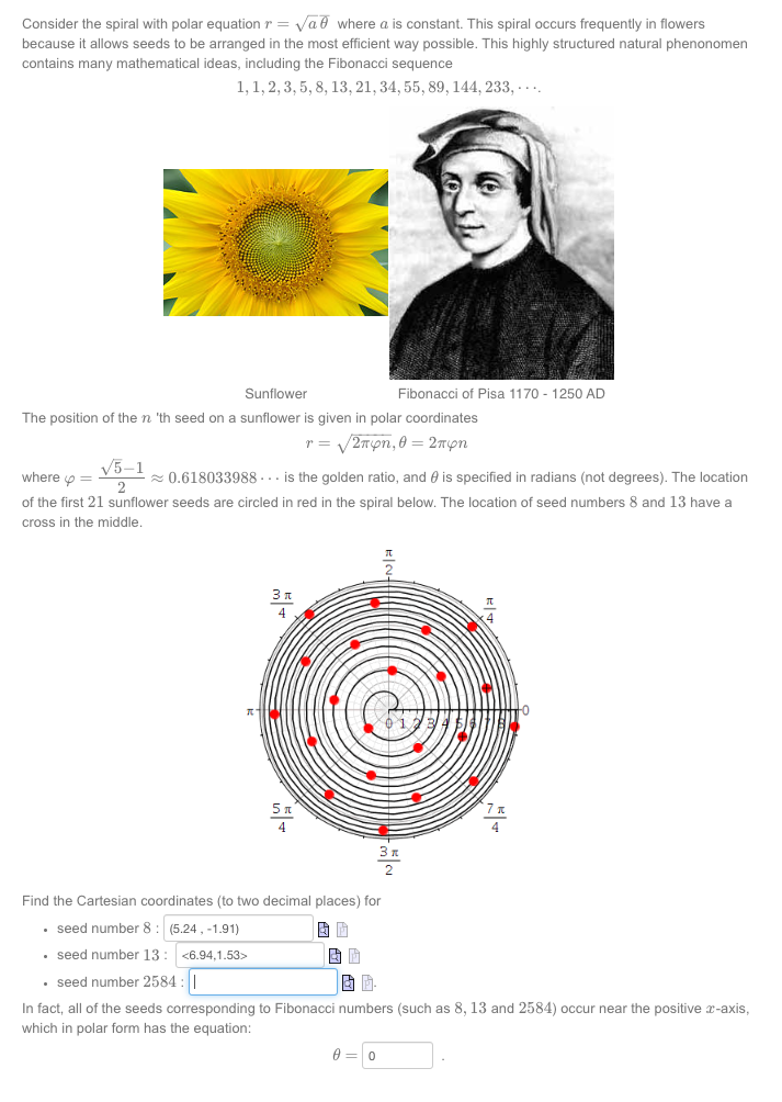 Solved Consider the spiral with polar equation r=aθˉ where a | Chegg.com