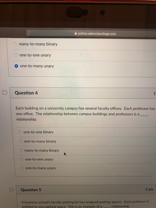 Solved online.valenciacollege.edu many-to-many binary | Chegg.com