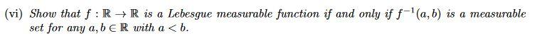 Solved Vi Show That F R→r Is A Lebesgue Measurable