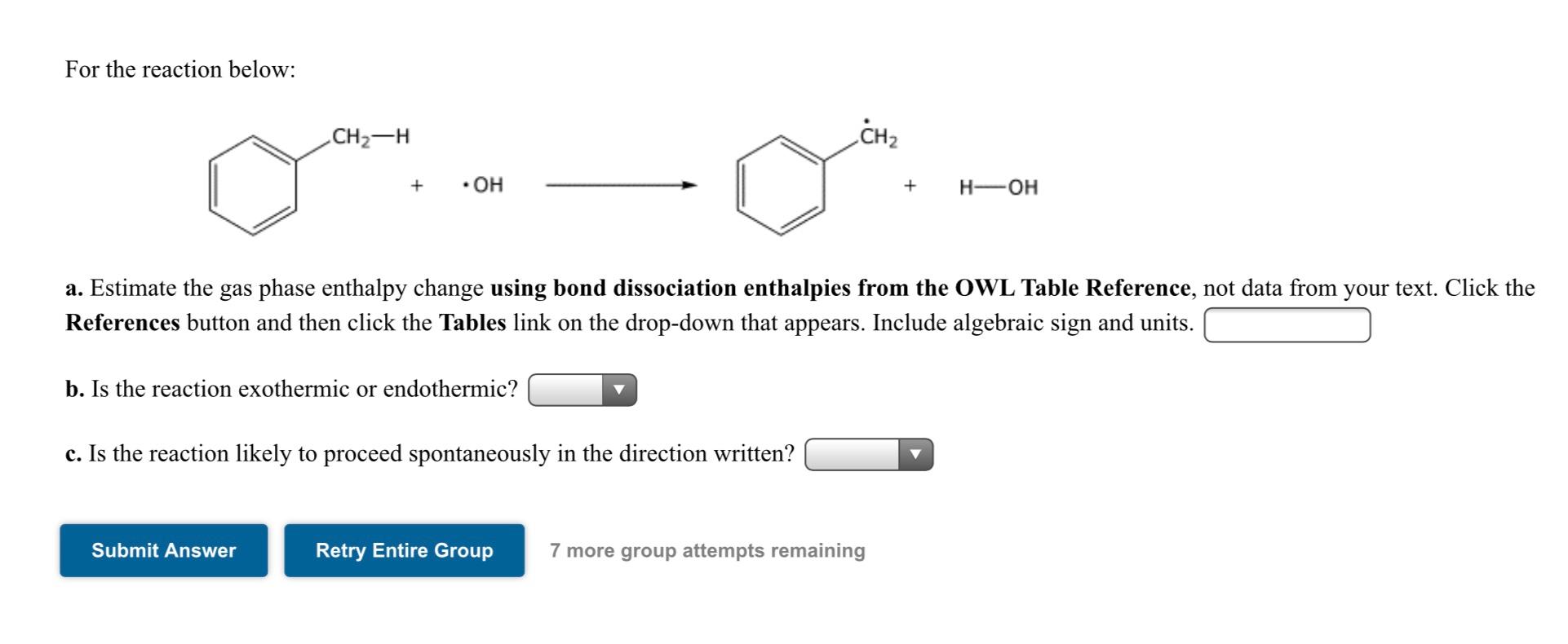 For the reaction below: CH2-H CH2 + •ОН + H-OH a. | Chegg.com