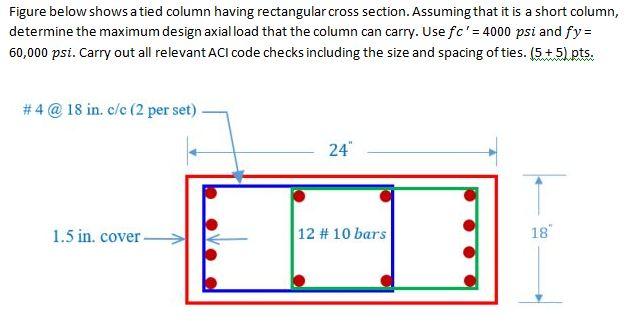 Solved Figure below shows a tied column having rectangular | Chegg.com
