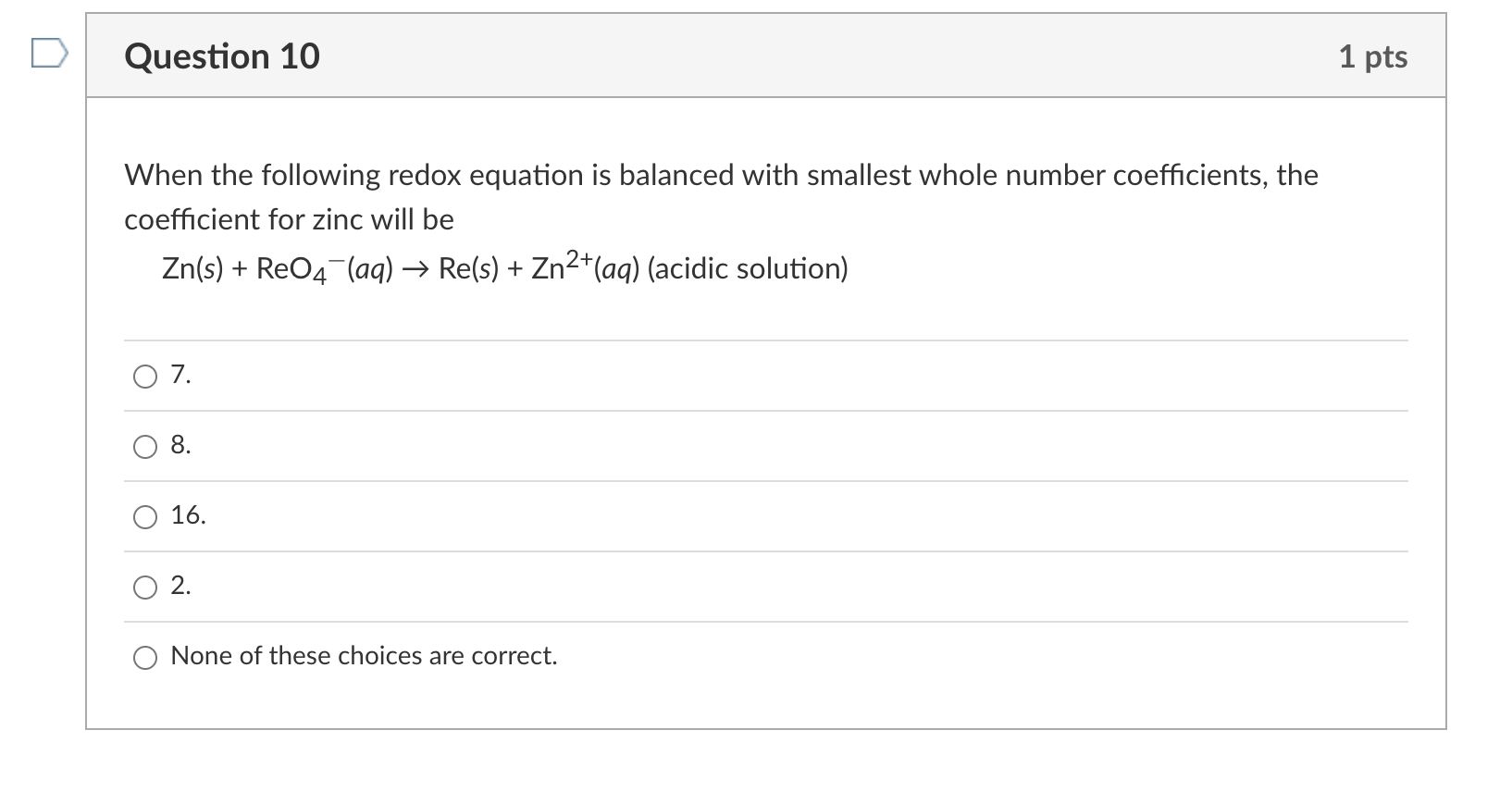 Solved When the following redox equation is balanced with | Chegg.com