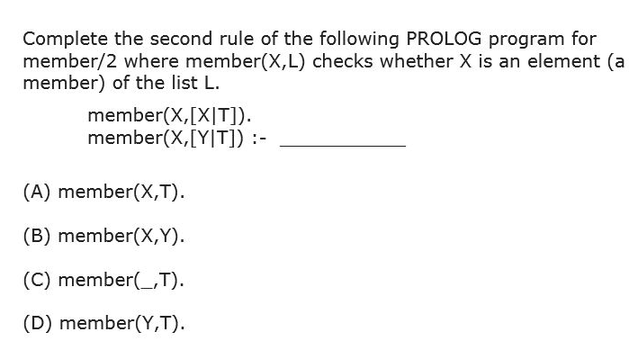 Solved Complete the second rule of the following PROLOG | Chegg.com Solved Complete the second rule of the following PROLOG | Chegg.com