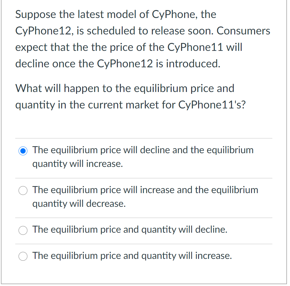 Solved Suppose the latest model of CyPhone, the CyPhone12, | Chegg.com