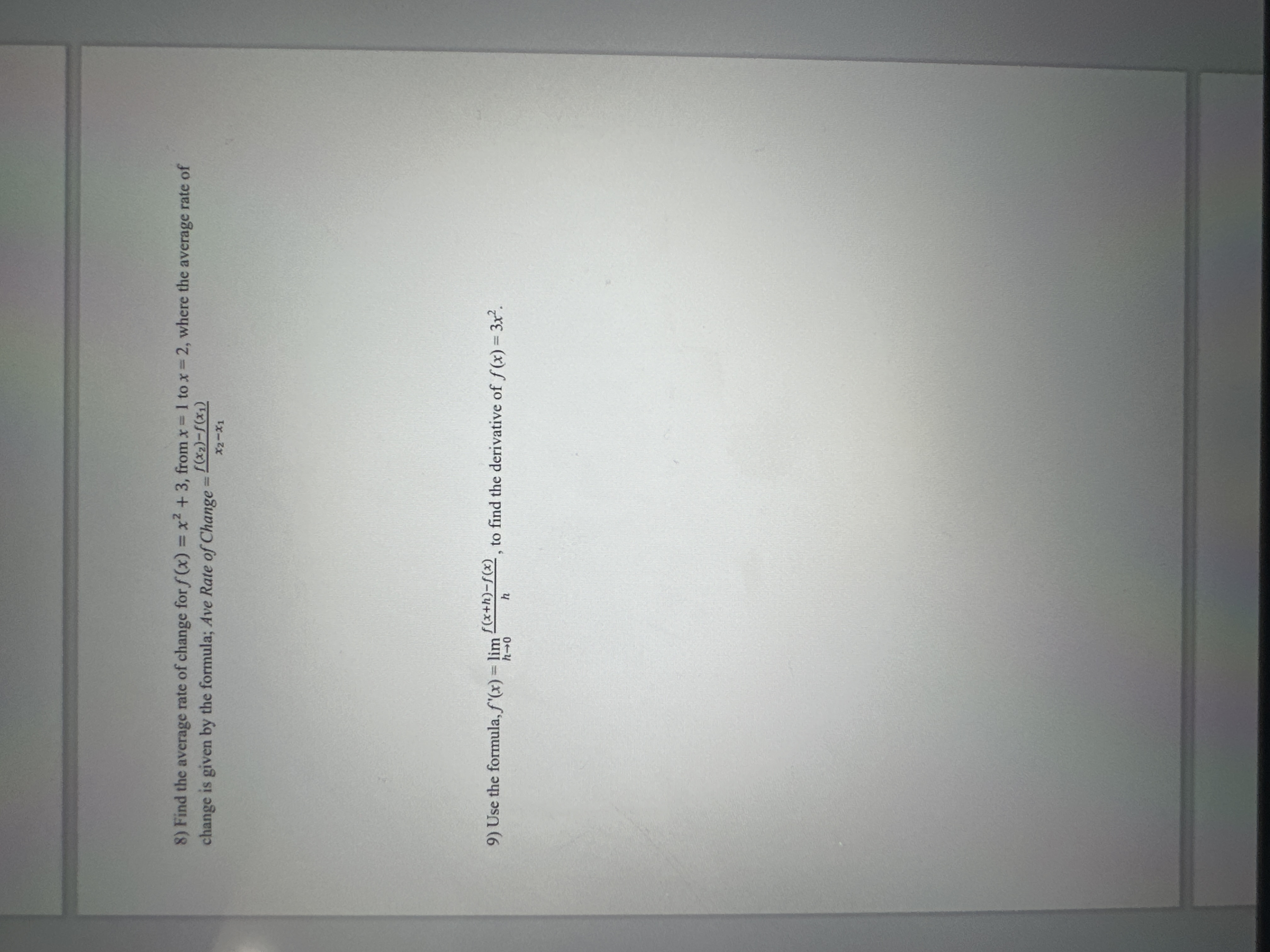 Solved Find the average rate of change for f(x)=x2+3, ﻿from | Chegg.com