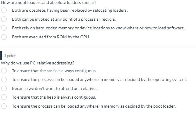 Solved How are boot loaders and absolute loaders similar? | Chegg.com