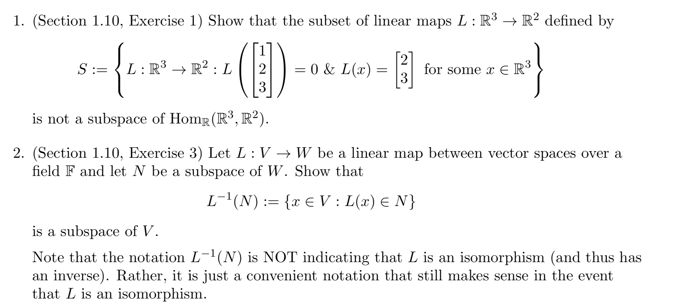 Solved 1 Section 110 Exercise 1 Show That The Subset Of 