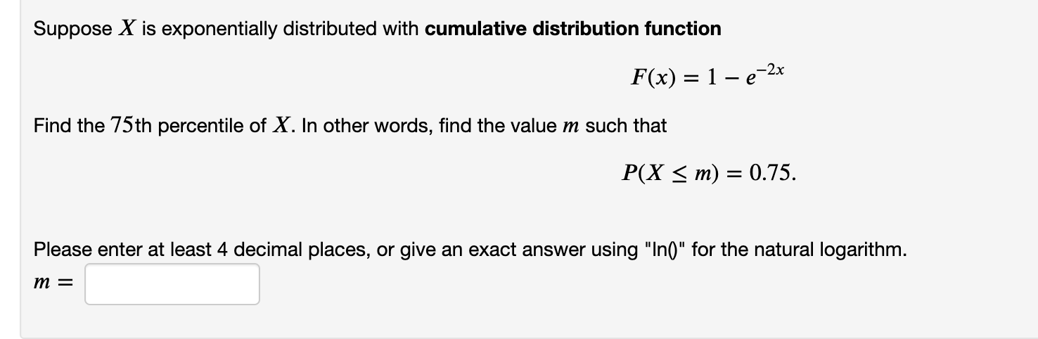 Solved Suppose X is exponentially distributed with | Chegg.com