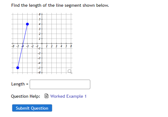 Solved Find the length of the line segment shown below. | Chegg.com