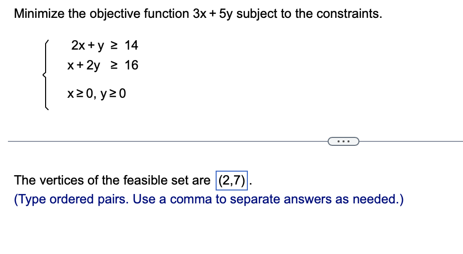 Solved Minimize The Objective Function 3x 5y Subject To The