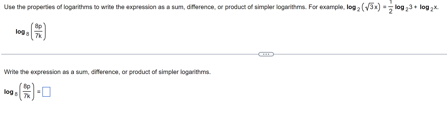 Solved Use the properties of logarithms to write the | Chegg.com