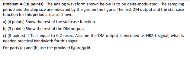 Solved Problem 4 ( 10 points): The analog waveform shown | Chegg.com
