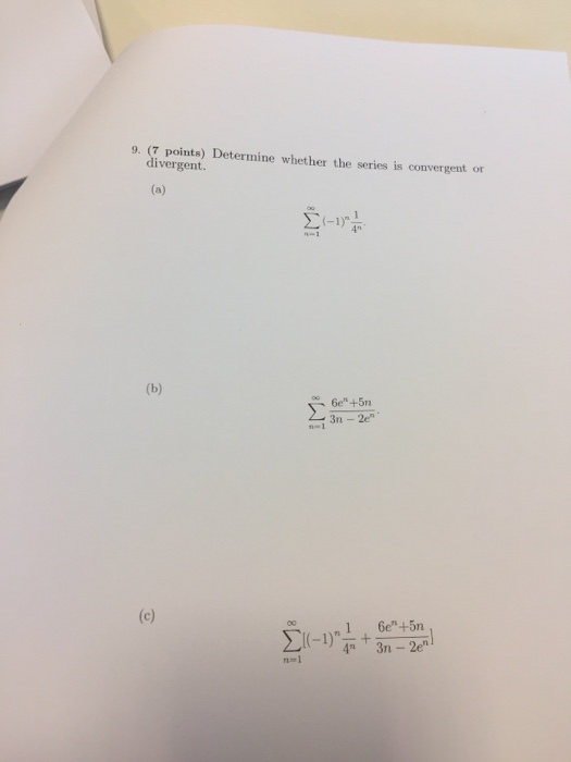 Solved: Determine Whether The Series Is Convergent Or Dive... | Chegg.com