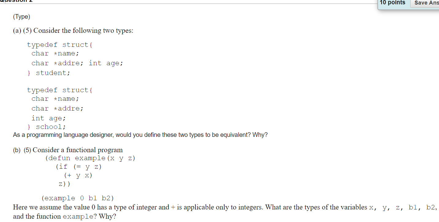 Solved Նվ SIՈԼ- 10 points Save Ans (Type) (a) (5) Consider | Chegg.com
