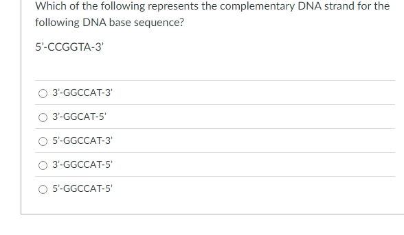 Solved Which of the following represents the complementary | Chegg.com