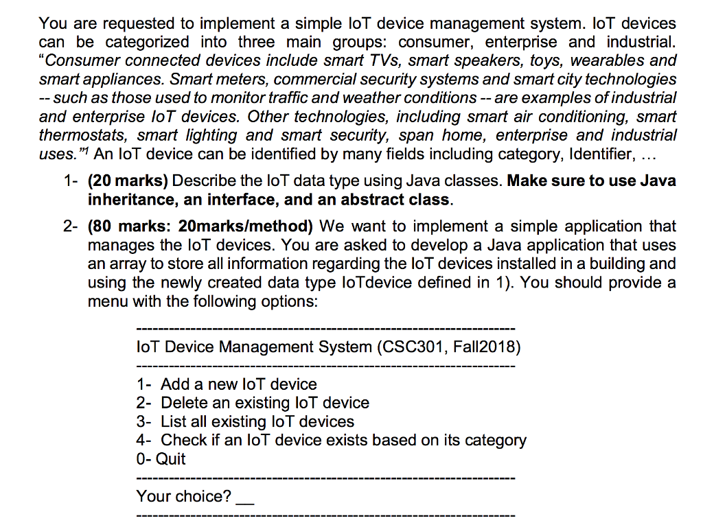 You are requested to implement a simple loT device | Chegg.com