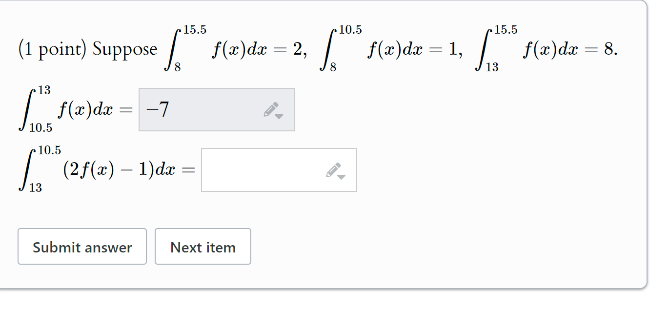 Solved (1 ﻿point) ﻿Suppose | Chegg.com