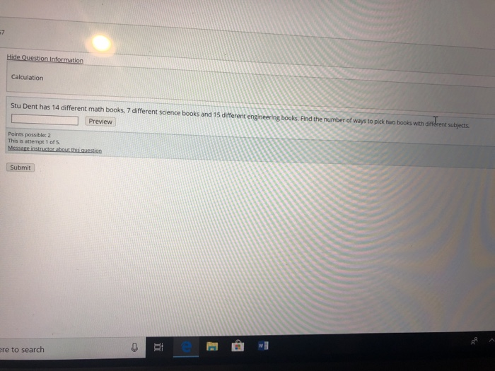 Solved Calculation Stu Dent has 14 different math books, 7 | Chegg.com