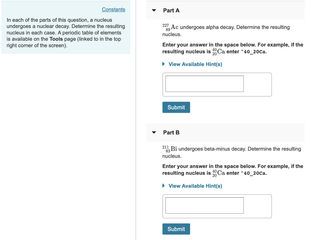 Solved Constants Part A In each of the parts of this | Chegg.com