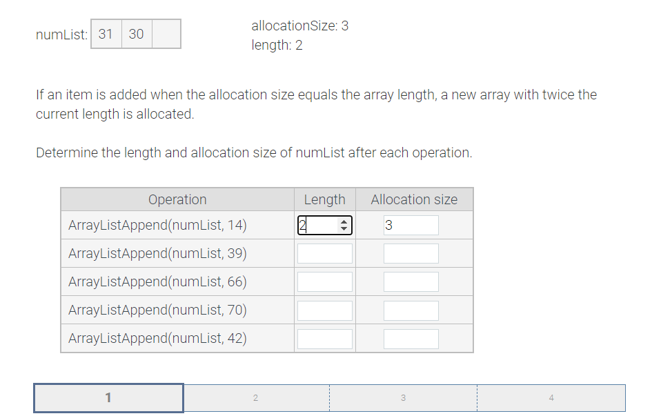 Solved numList: 31 30 allocation Size: 3 length: 2 If an | Chegg.com