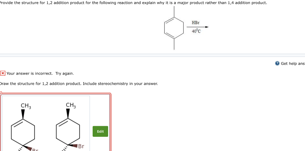 Solved rovide the structure for 1,2 addition product for the | Chegg.com