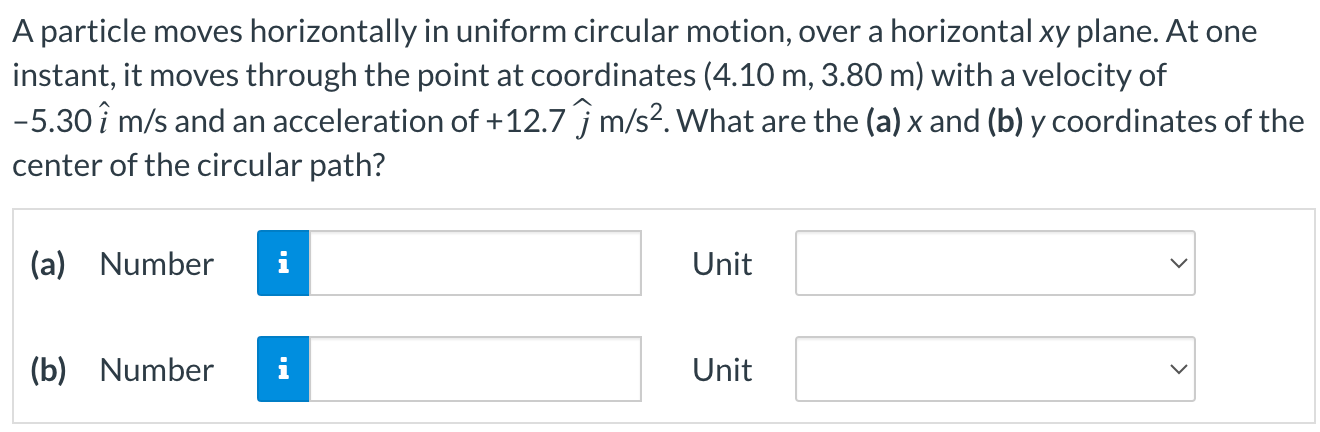 Solved A particle moves horizontally in uniform circular | Chegg.com