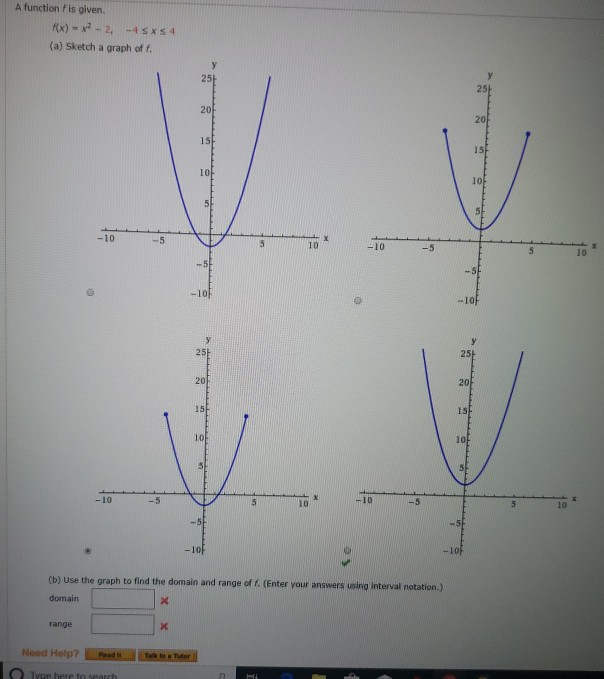 Solved A function fis given. x)-x-2, -4 sxs 4 (a) Sketch a | Chegg.com